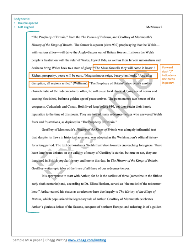 MLA sample paper with formatting tips - Chegg Writing