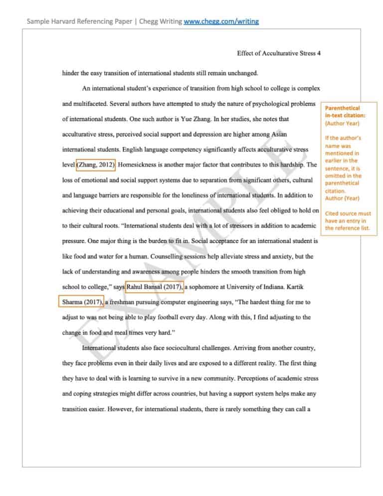 Harvard Referencing Sample Paper | Chegg Writing